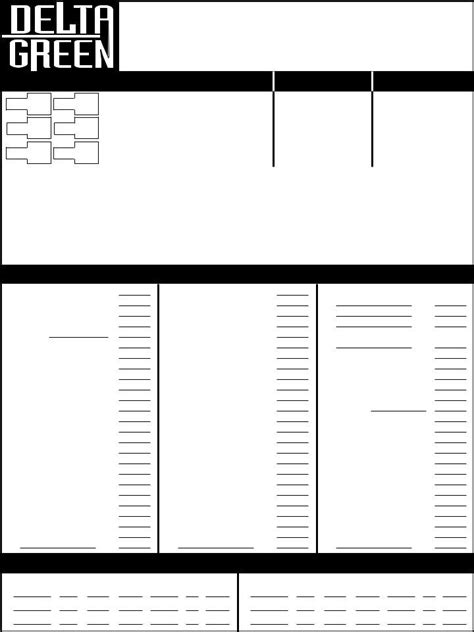 Delta Green Character Sheet Pdf Form Formspal