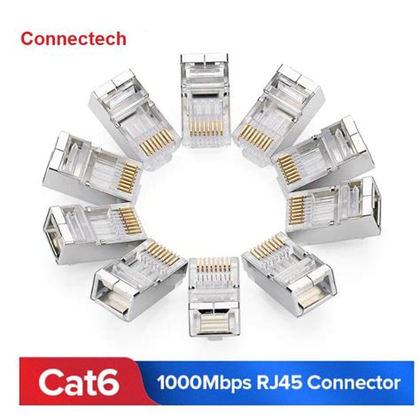 Uptm Cat Rj Connector P C Modular Ethernet Cable Head Plug Gold Plated Cat Crimp Network