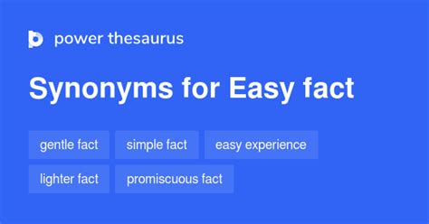 Easy Fact 同义词 Easy Fact的10个单词和短语 Easy Fact 同义词 Easy Fact的10个单词和短语