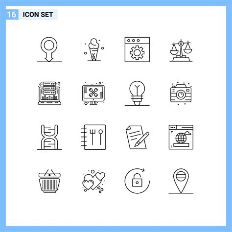 Set Of 16 Modern Ui Icons Symbols Signs For Statistic Graph Mac