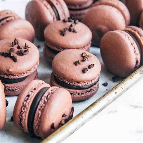 Dark Chocolate And Raspberry Ganache Macarons Emily Laurae