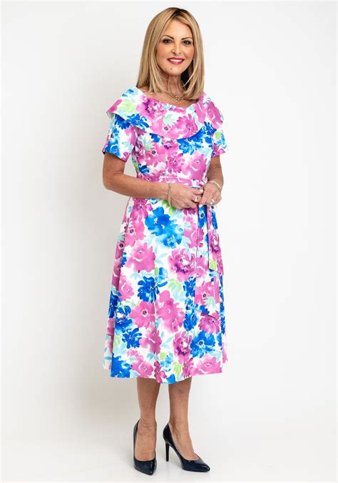 Coco Doll Hasta Floral Print Midi Dress Pink Mcelhinneys