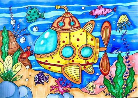 未来水下世界儿童简笔画（精选13张）简笔画图片大全