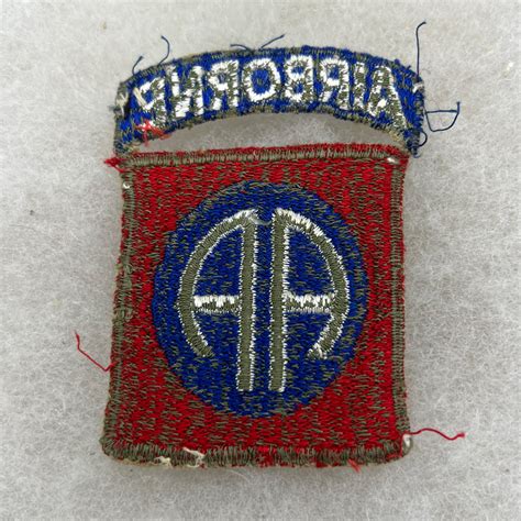 Ww2 Us Army 82nd Airborne Division Patch Attached Tab Greenback Worn