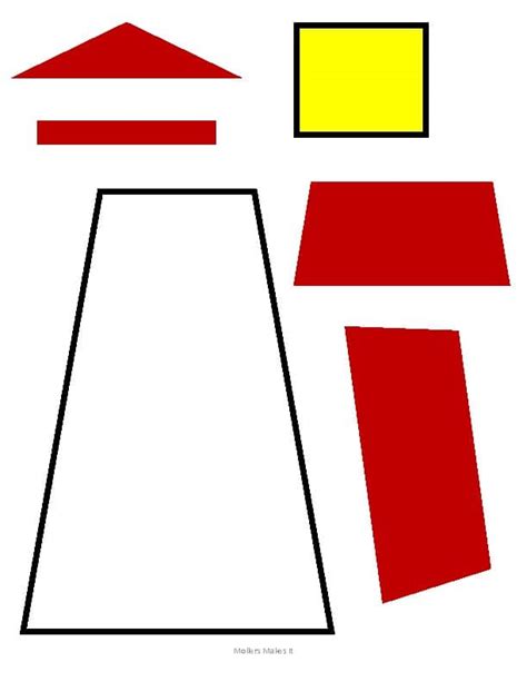 Lighthouse Craft Template Cut And Glue By Mollers Makes It Tpt