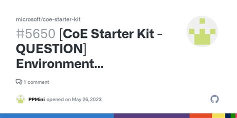 Coe Starter Kit Question Environment Management Question On