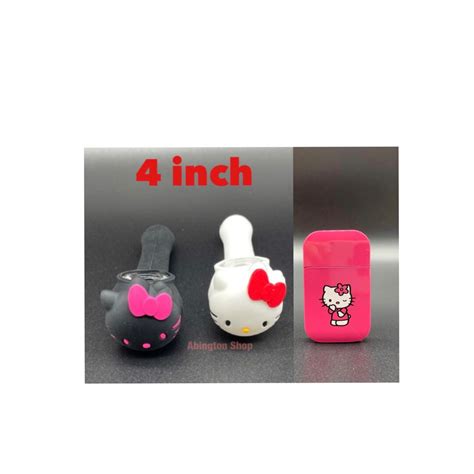 Hello Kitty Silicone Glass Pipe Hello Kitty Refillable Etsy