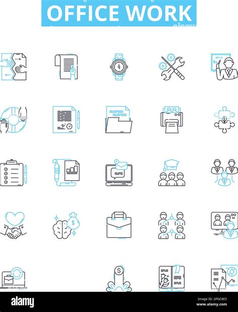 Office Work Vector Line Icons Set Office Work Documents