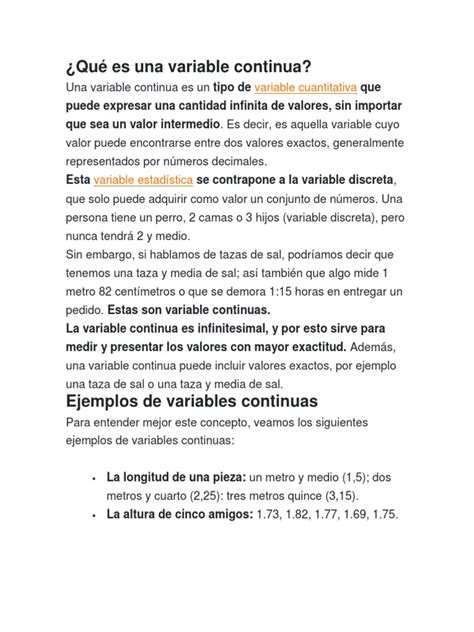Qué Es Una Variable Continua Pdf
