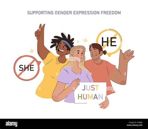 Supporting Gender Expression Freedom Concept Joyful Allies Championing