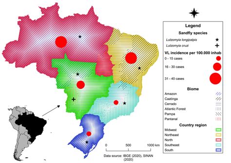Map Of Visceral Leishmaniasis Incidence Per 100000 Inhabitant And