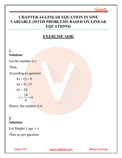 Linear Equations In One Variable Class 8 Worksheets Pdf Tessshebaylo