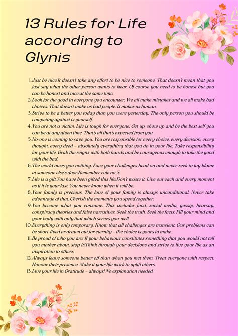 13 Rules For Life Spirit Connection