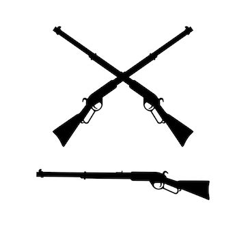 Crossed Guns Silhouette Clip Art