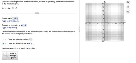 Solved Graph The Following Function And Find The Vertex The Chegg