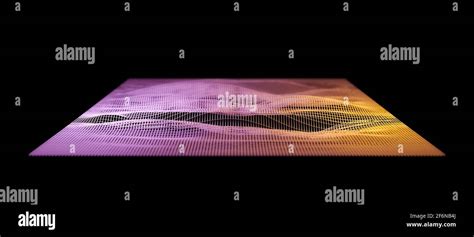 Wireframe Plane Structure Pink And Yellow Modern Abstract Virtual Grid Background Or Matrix