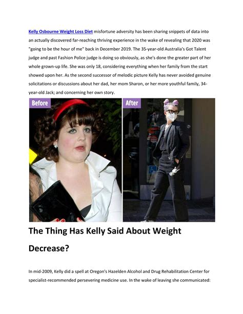 Kelly Osbourne Weight Loss Diet Plan Journeypdf Docdroid
