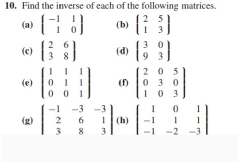 Solved 1 Which Of The Matrices That Follow Are Elementary