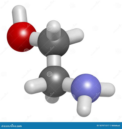 Ethanolamine 2 Aminoethanol Molecule Skeletal Formula Cartoon Vector