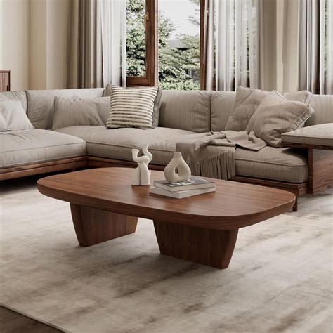 Modern Wood Coffee Table For Living Room 512 Dark Brown Rectangle
