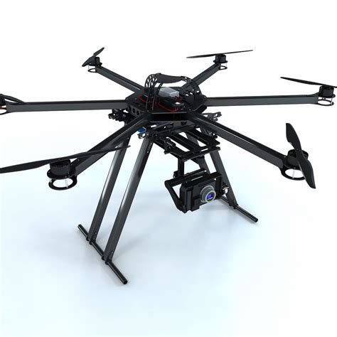 Hexacopter 드론 3d 모델 69 3ds Dae Fbx Max Obj Free3d