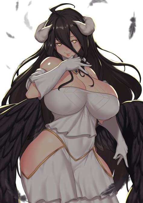 Rule 34 1girls Albedo Overlord Areolae Aster Crowley Bare Shoulders