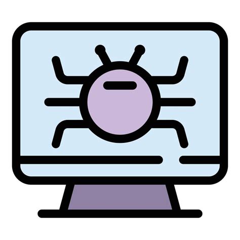 Computer Fraud Bug Icon Color Outline Vector 15091727 Vector Art At