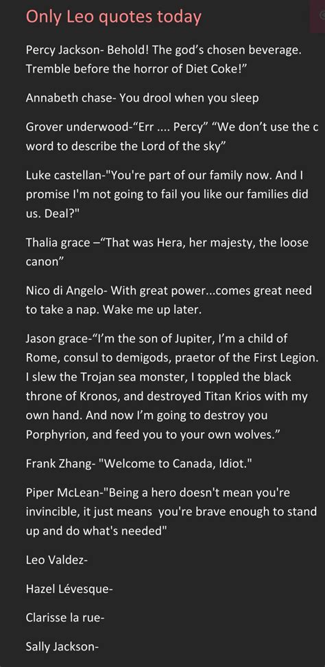 Percy Jackson Leo Quotes