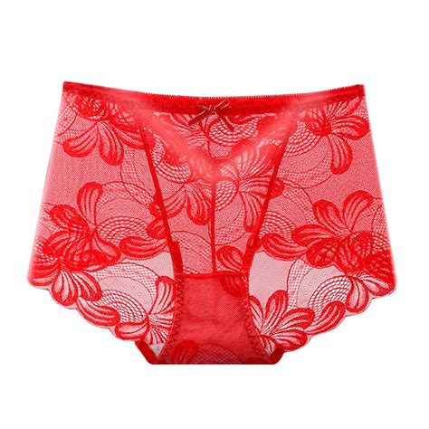 Miluxas Clearance Womens Sexy Cotton Crotch Lifting Buttock Lace Opening Seductive Large Size