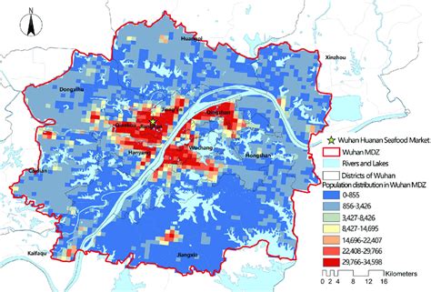 Population Distribution Of The Wuhan Mdz For Every Km 2 Download