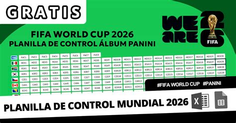 Planilla De Control De Figuritas Del Mundial 2026 En Excel Descarga