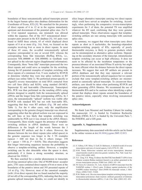 Pdf Reverse Transcriptase Template Switching And False Alternative