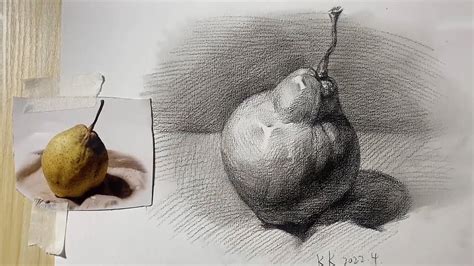 How To Draw A Simple Pear In Pencil Youtube