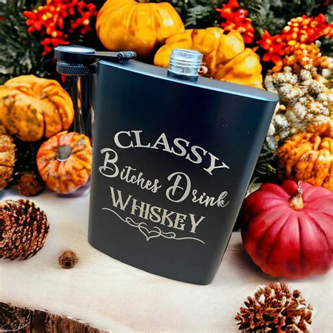 Flask For Women Classy Bitches Etsy