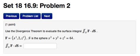 solved use the divergence theorem to evaluate the surface