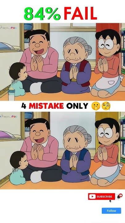 Find Only 4 Differences 🧐🧠 Subscribe Doremon Fan Love Nobita