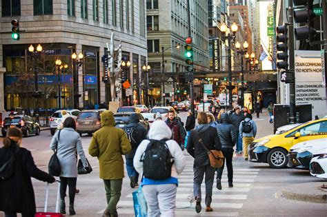 People From Chicago During Downtown Rush Hour Photo Requests From