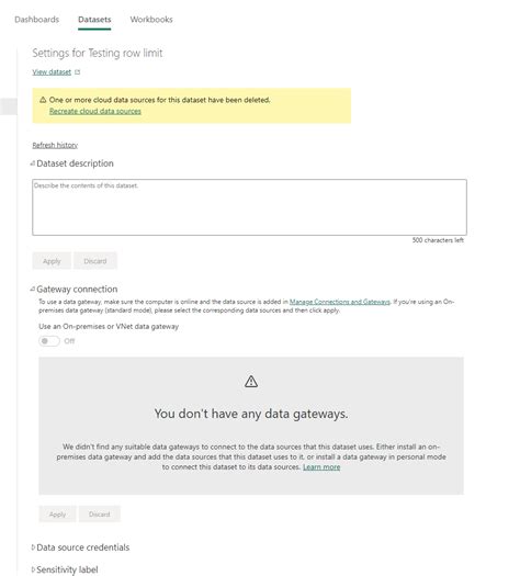 Solved Dataset Is Unable To Connect To Personal Mode Data