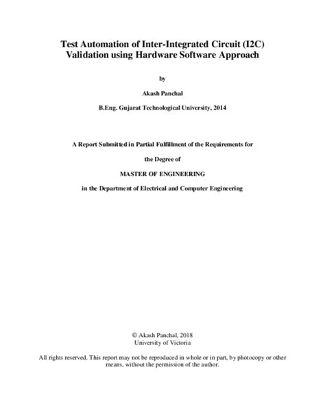 Pdf Test Automation Of Inter Integrated Circuit I2c Validation