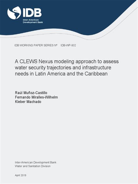 A Clews Nexus Modeling Approach To Assess Water Security Trajectories