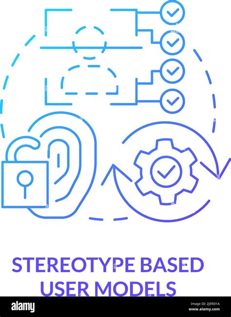 Stereotype Based User Models Blue Gradient Concept Icon Stock Vector