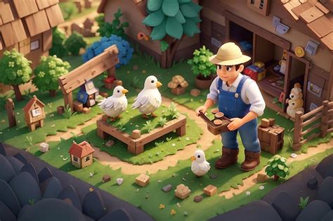 Premium Photo Very Detailed Tiny Cute Farmer