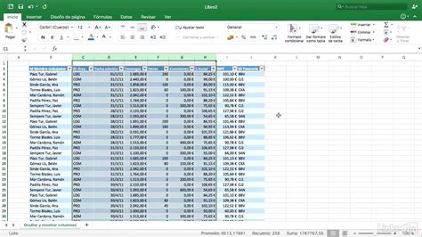 ¿cómo Mostrar Celdas Ocultas En Excel En Mac