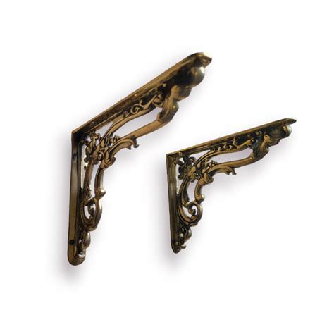 Scroll Brackets Medium Brass Set Of Three Period Features