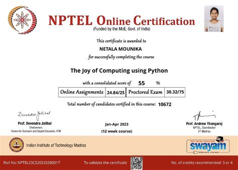 Netala Mounika On Linkedin Pythonprogramming Nptel