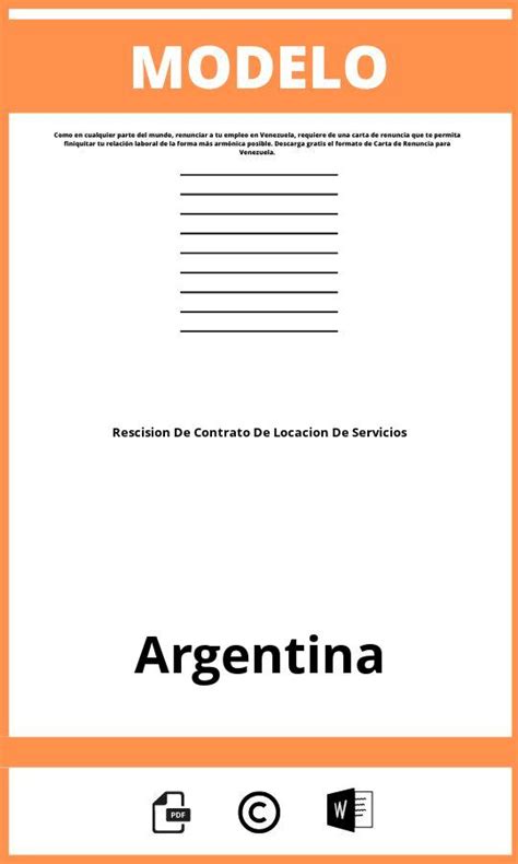 Modelo De Rescisión De Contrato De Locacion De Servicios 2026