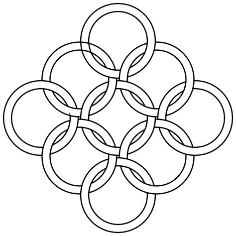 Logo Pattern Of Interlocking Rings Chainmail Element Vector