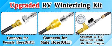 Rv Winterizing Kit 59 Winterize Blowout Adapter With Integrated Pressure Gauge