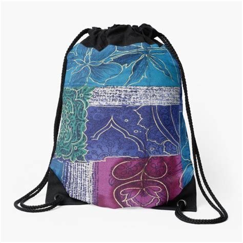 Patchwork Drawstring Bag For Sale By Liani Degeeter