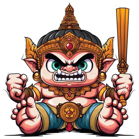 Thai Giant Cartoon Chibi Style Stock Illustration Illustration Of Symbol Asia 317936896